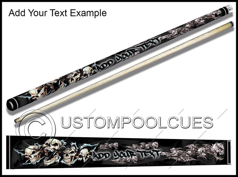 EVIL SKULLS Ash Pool Cue Made to Order Add Your Text - Etsy