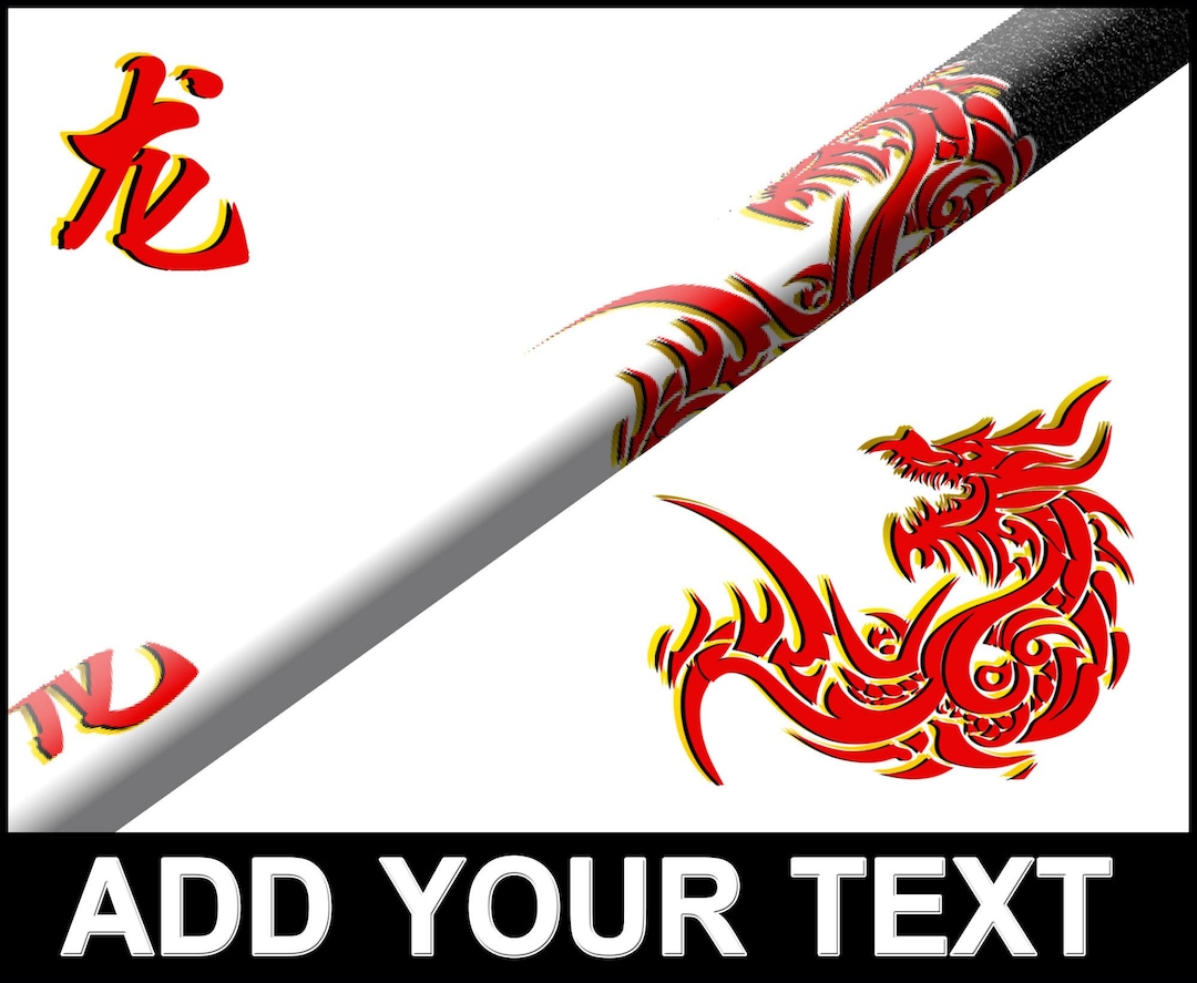 TRIBAL CHINESE DRAGON Ash Pool Cue - Add Your Name - Made to Order - Etsy