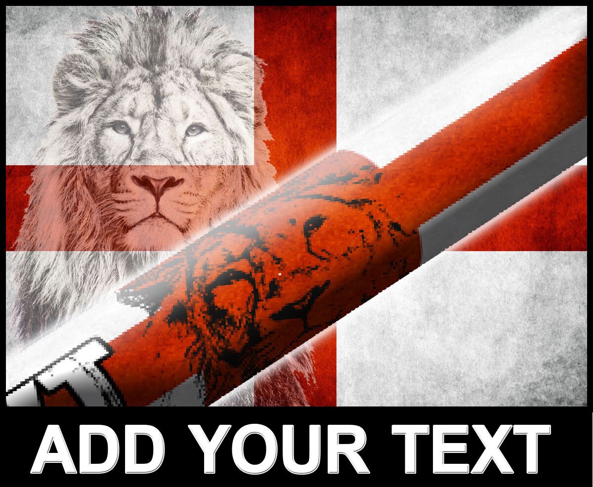 ENGLISH LION FLAG Ash Pool Cue Made to Order Add Your Text - Etsy