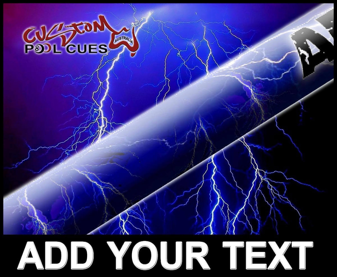 PURPLE LIGHTNING Blue STORM Ash Pool Cue - Made to Order - Add Your ...