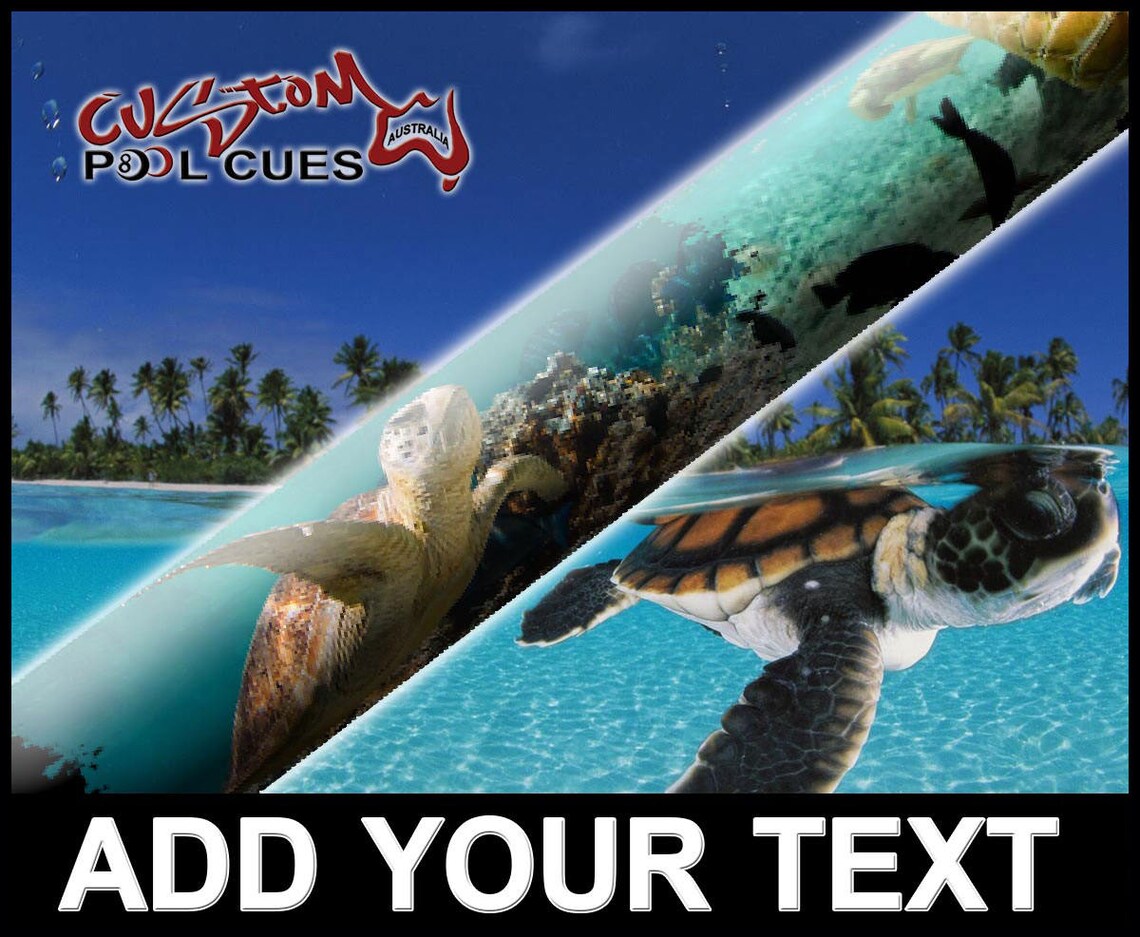 SEA TURTLE Ash Pool Cue Made to Order Add Your Text | Etsy