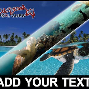 SEA TURTLE Ash Pool Cue Made to Order Add Your Text | Etsy