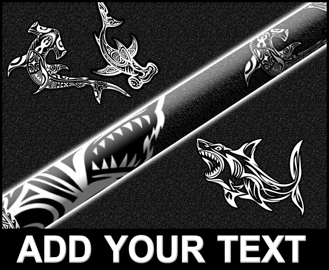 TRIBAL SHARK TATTOO Ash Pool Cue - Add Your Name - Made to Order - Etsy