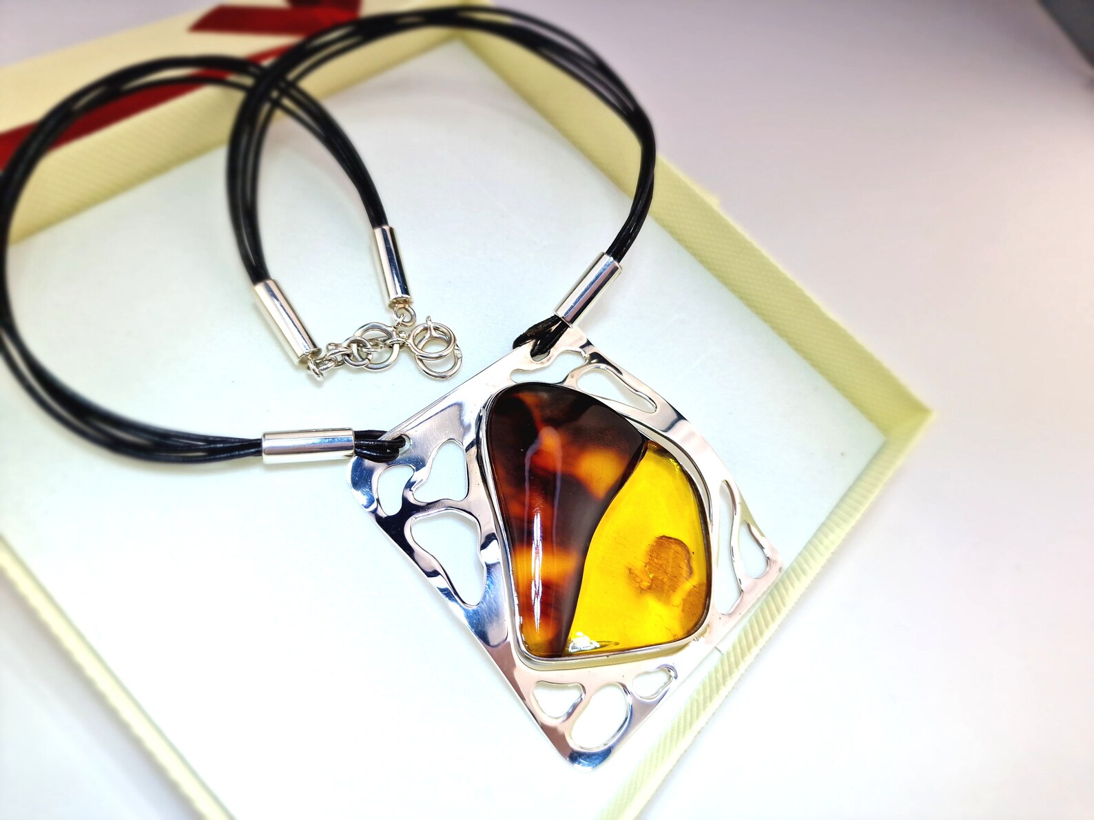 Amazing Large Baltic Amber Stone Necklace,genuine Amber Pendant ...