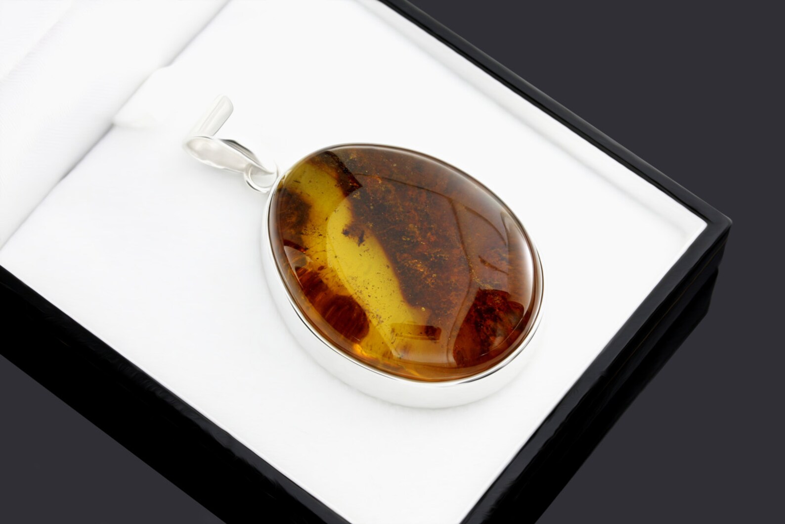 Baltic Amber Pendant, Stacking Amber Pendant,oval Amber Pendant With ...