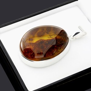 Baltic Amber Pendant, Stacking Amber Pendant,oval Amber Pendant With ...