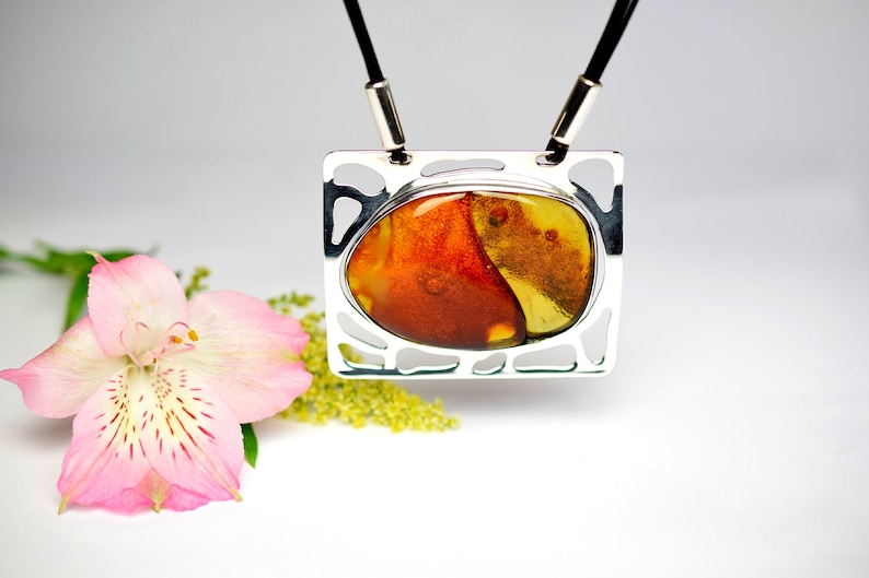 Amazing Large Baltic Amber Stone Necklace Stacking Amber - Etsy