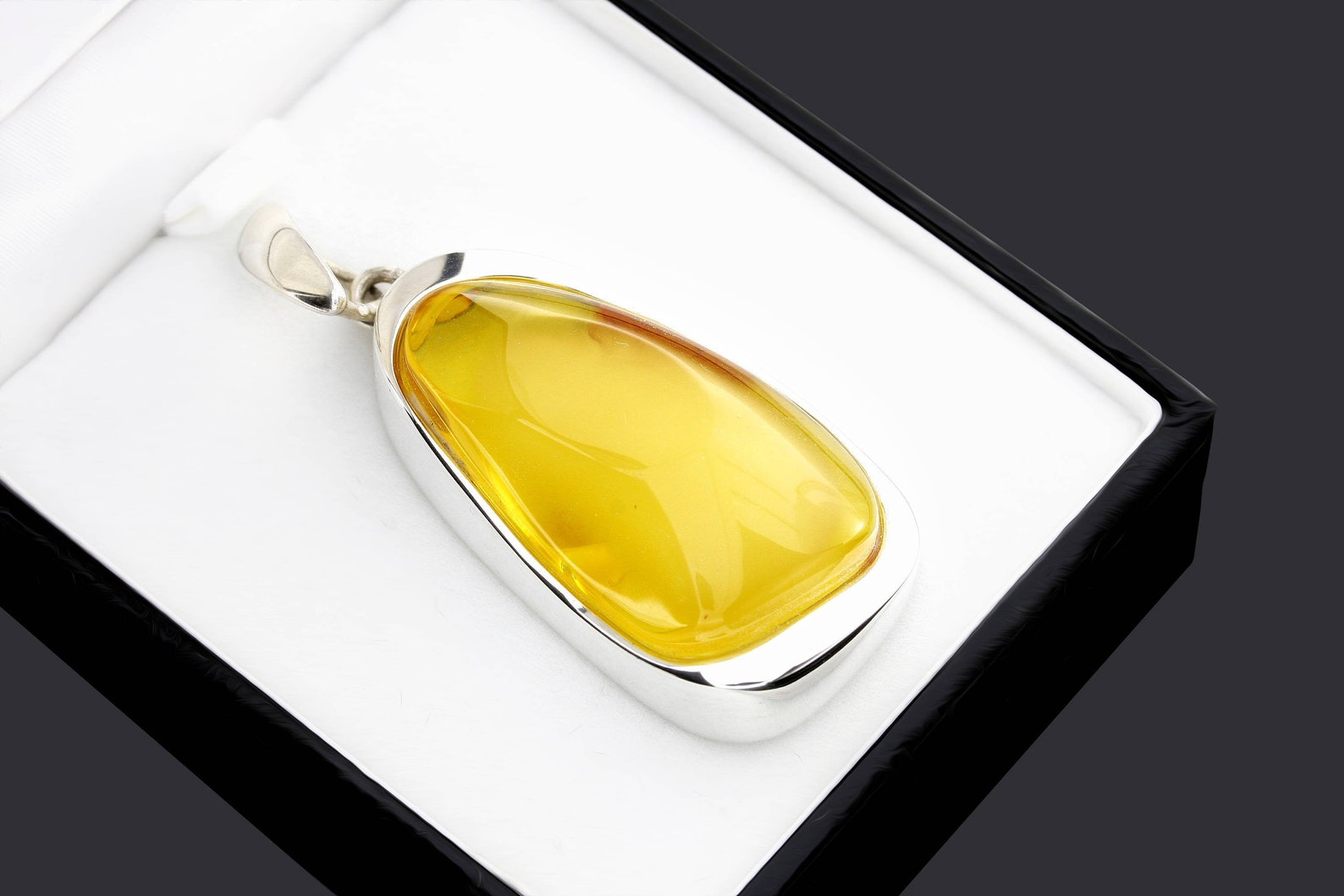 Honey Gemstone Pendant for Her, Honey Gemstone Pendant for Gift, Clear ...