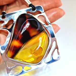 Amazing Large Baltic Amber Stone Necklace,genuine Amber Pendant ...