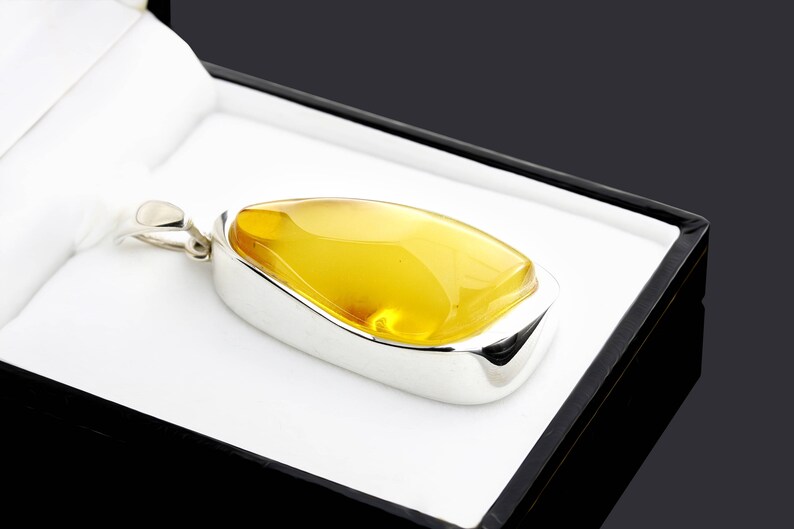 Honey Gemstone Pendant for Her, Honey Gemstone Pendant for Gift, Clear ...