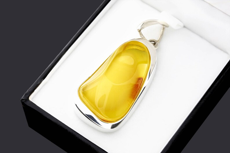 Honey Gemstone Pendant for Her, Honey Gemstone Pendant for Gift, Clear ...