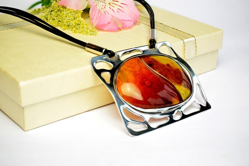 Amazing Large Baltic Amber Stone Necklace Stacking Amber - Etsy