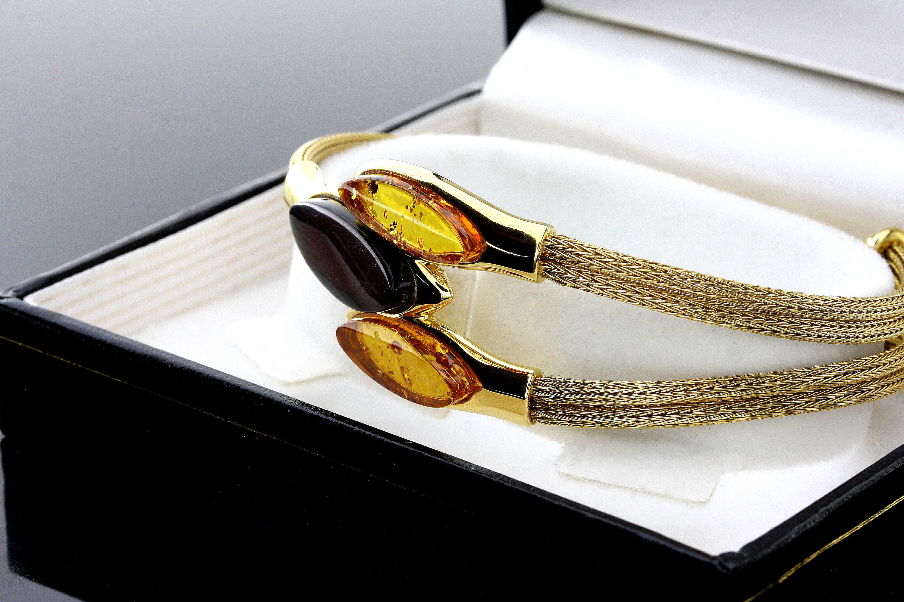 Gold Plated Amber Bracelet Elegant Multicolor Amber | Etsy