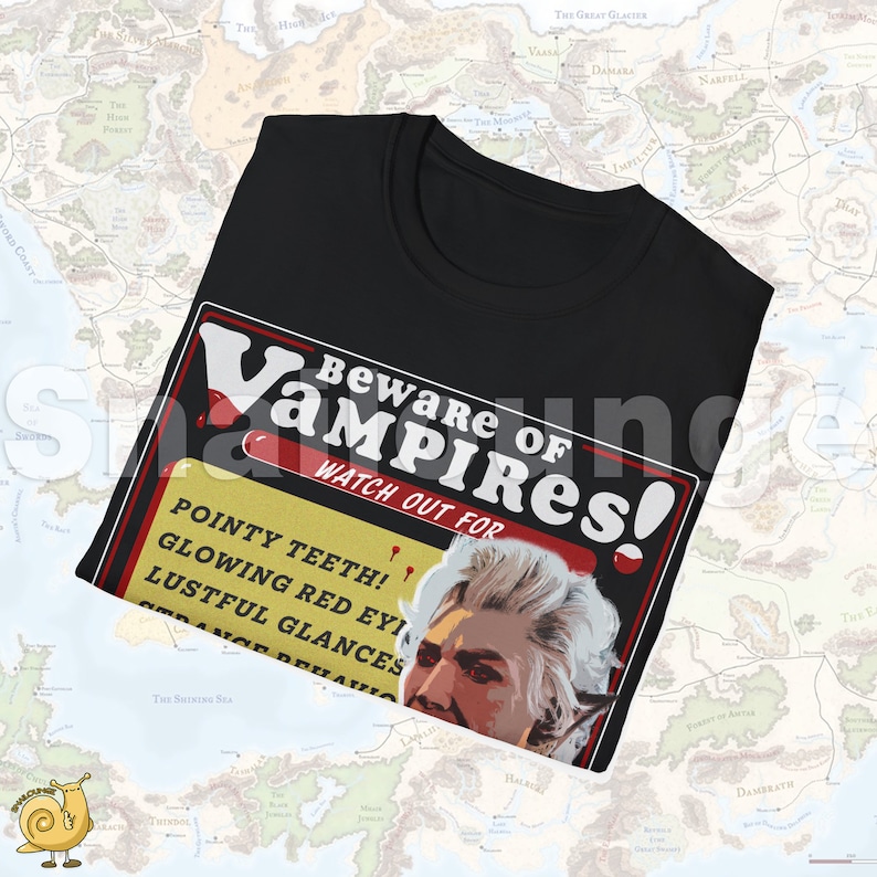 Beware of Vampires! the Pale Elf Baldurs Gate 3 Inspired Shirt Retro ...