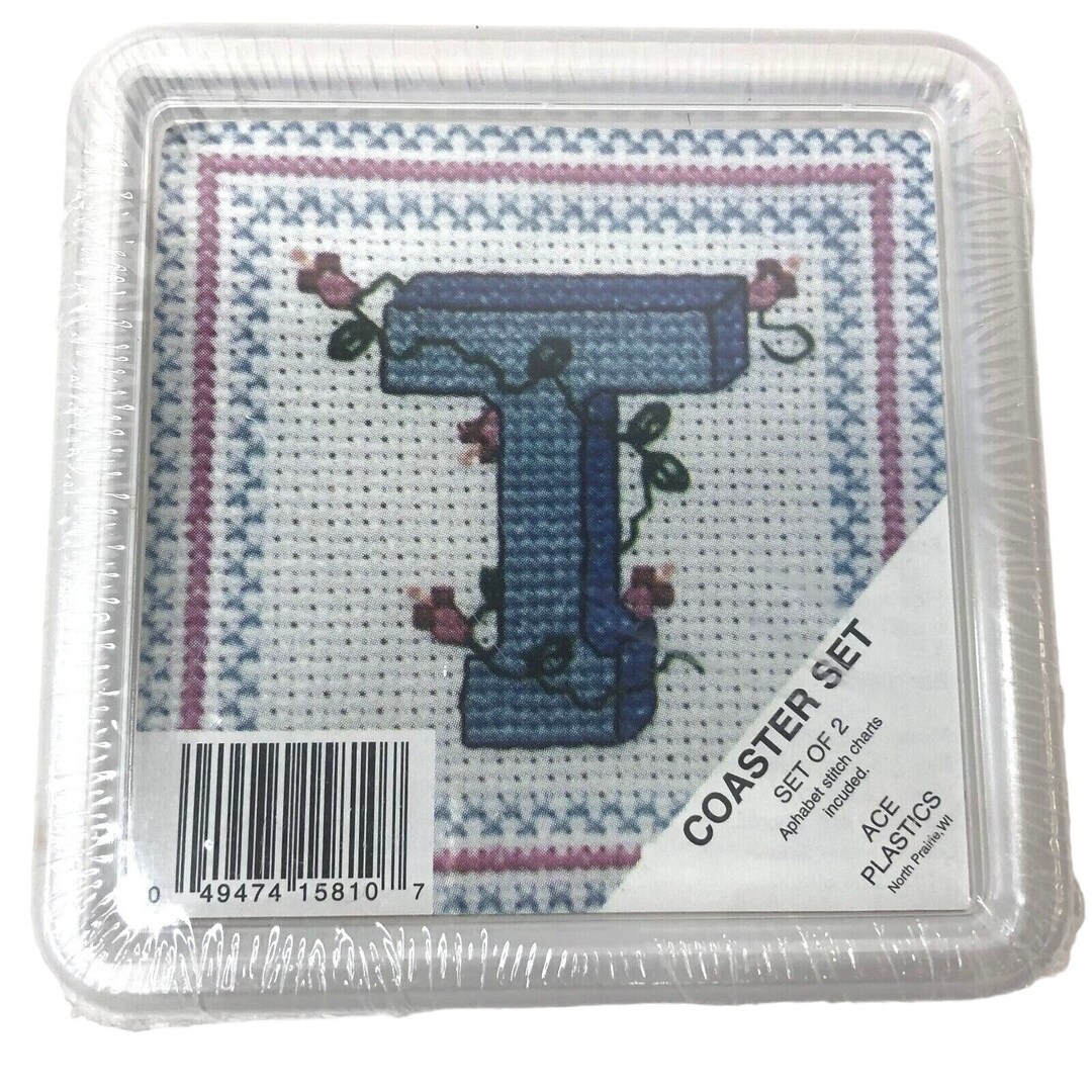 Ace Plastics Coaster Set Frames Cross Stitch Project Drink Holders 4" X ...