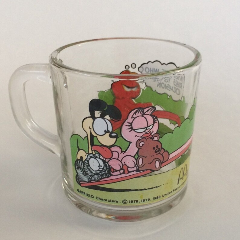 Mcdonalds Collector Glass Mug Garfield, Odie, Arlene, Nermal, Cartoon ...