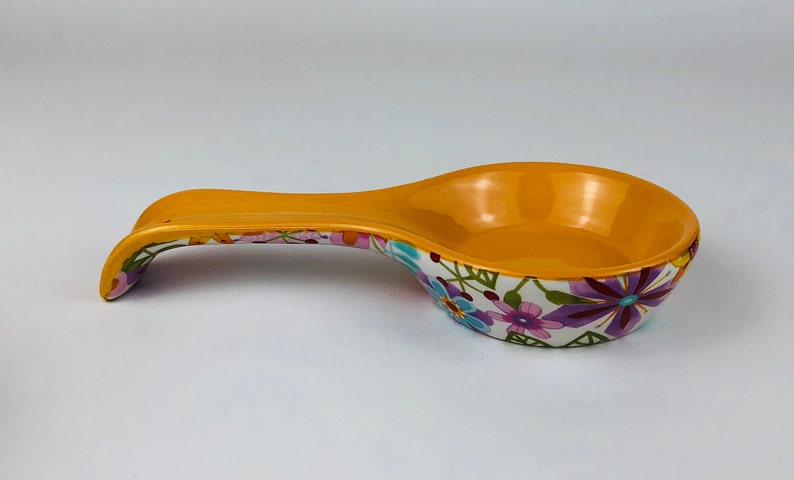 Porcelain Hand Crafted Multiple Daisy Big Orange Spoon Rest - Etsy