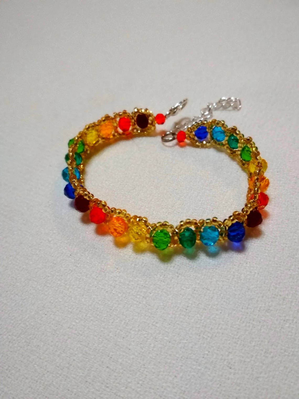 Bracelet Bracelet With Crystals Rainbow Bracelet Multicolor Bracelet ...