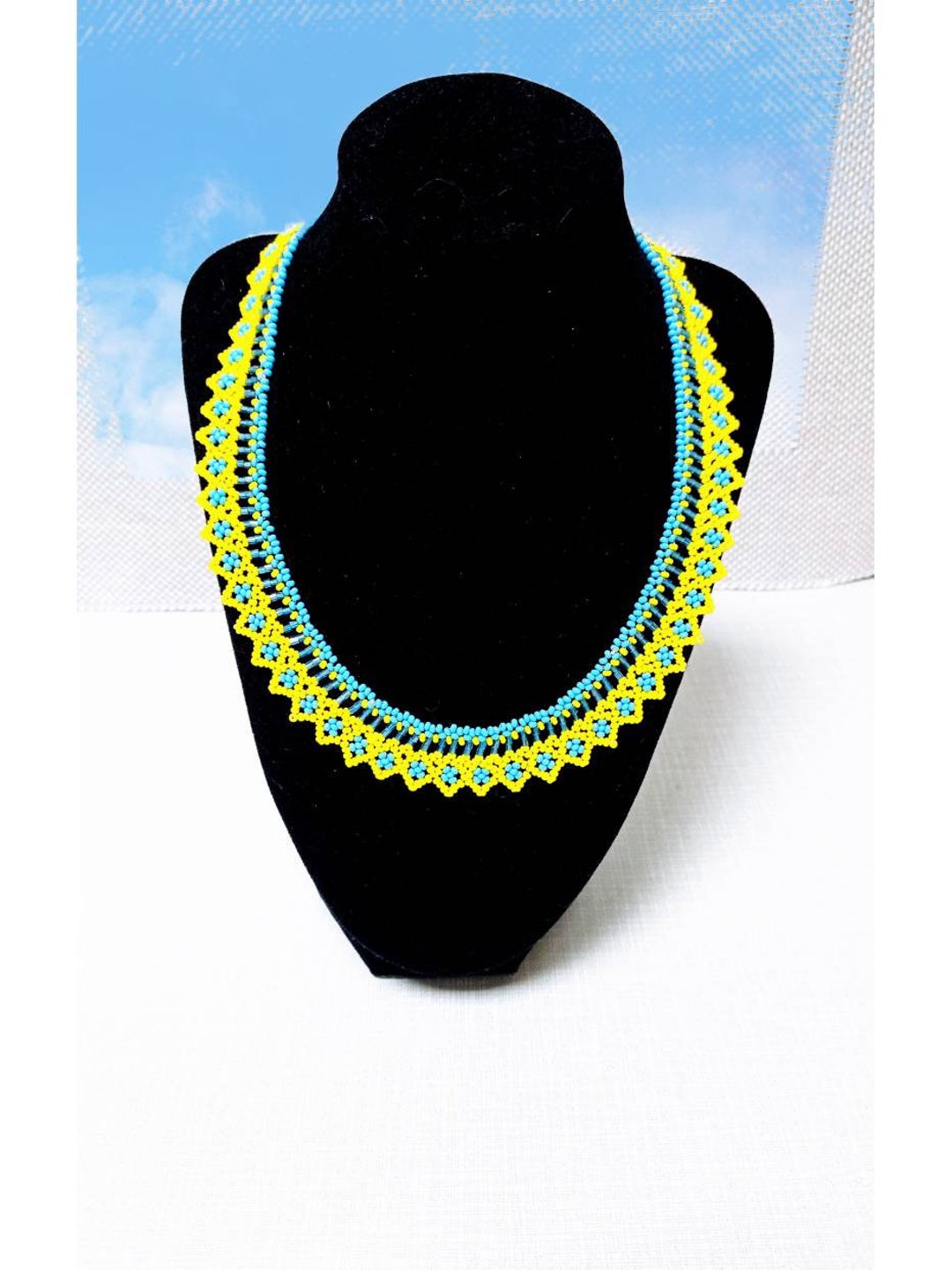 Ukraine Necklace/ukrainian Flag Jewelry/blue and Yellow Necklace ...