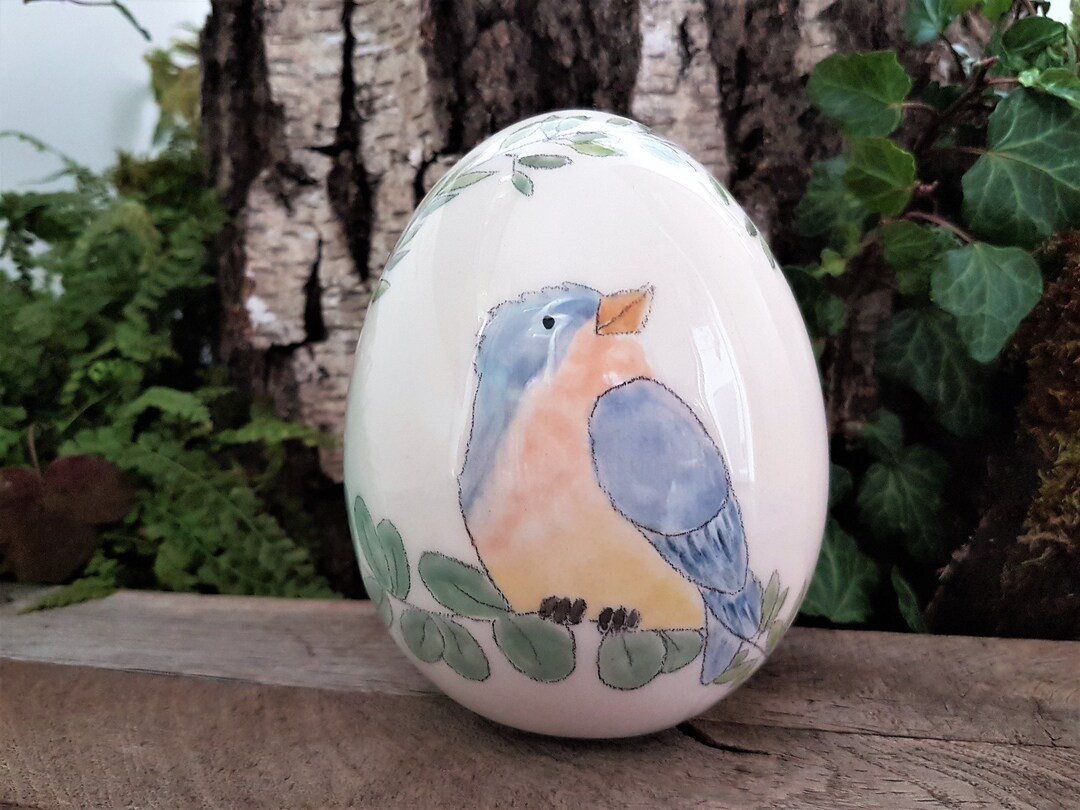 Easter Egg, Easter Decorations, Hand Painted Easter Egg, Ceramic Bird ...