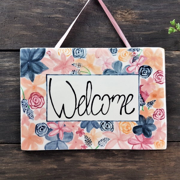 Ceramic Welcome Sign - Etsy UK