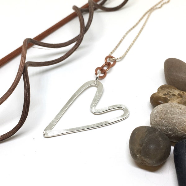 Wire Heart Necklace - Etsy