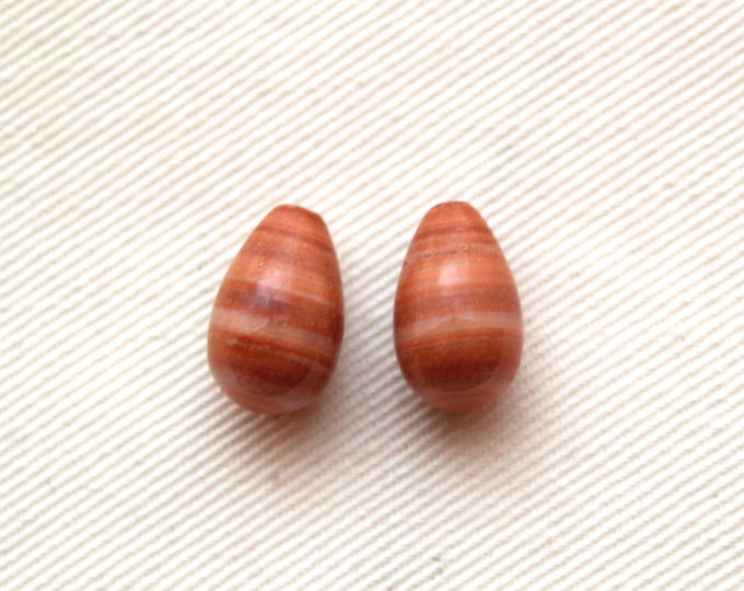 TWO Red Malachite Gemstones Half Drilled 8X13MM - Etsy