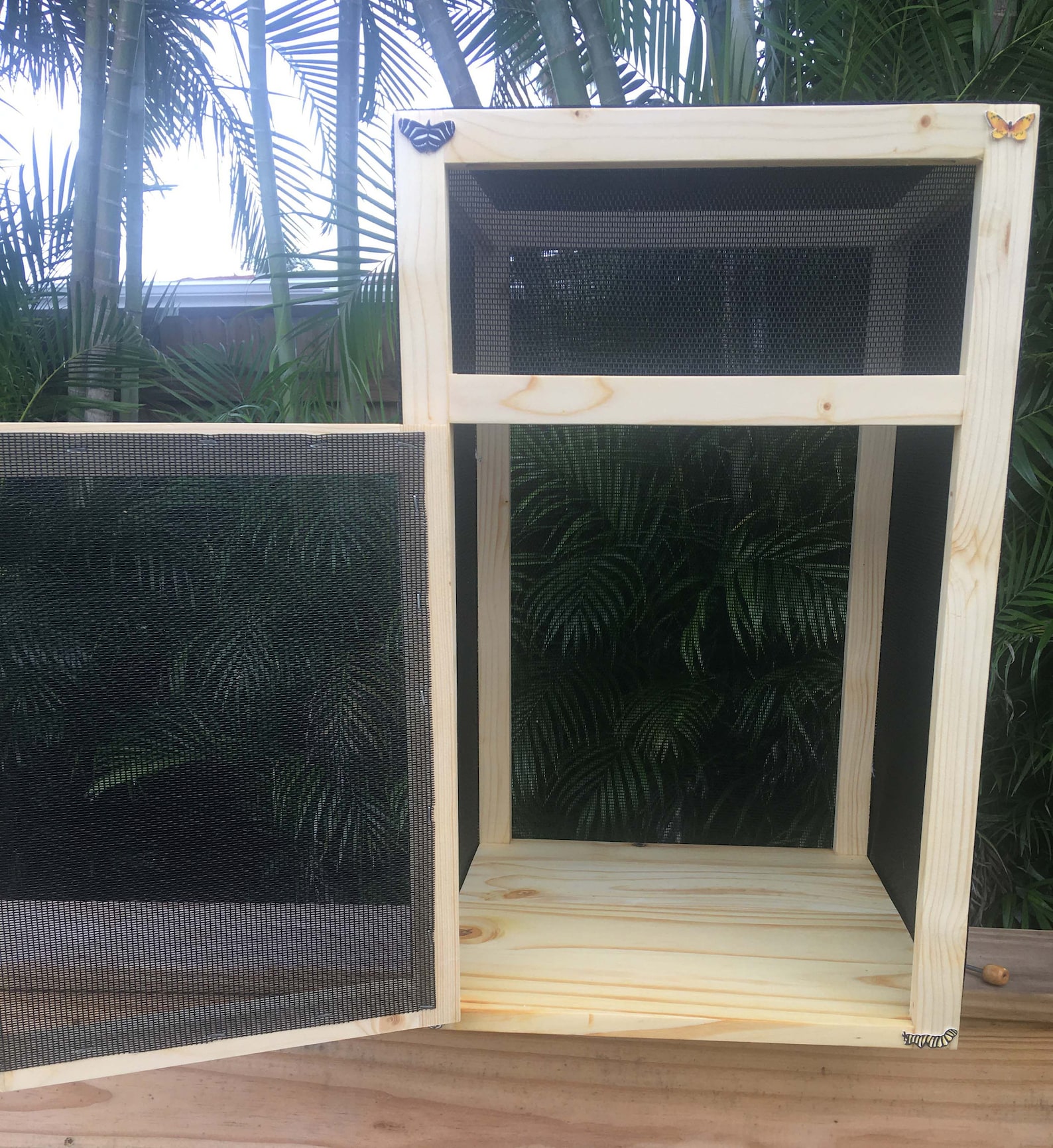Large Monarch Butterfly Enclosure Habitat (24"x15"x15" Wooden Frame ...
