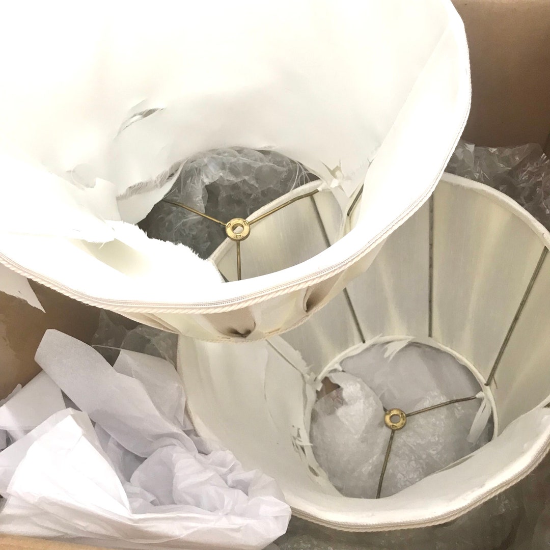 Lamp Shade Lining Repair Example - Before and After - Etsy