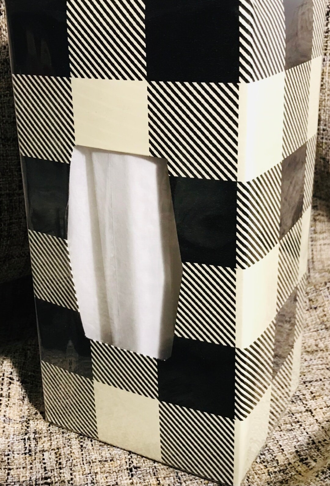 Tissue Box Gift - Checkered - Hand Crafted - Etsy