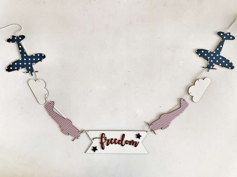 Patriotic Airplane Wood Banner - Etsy