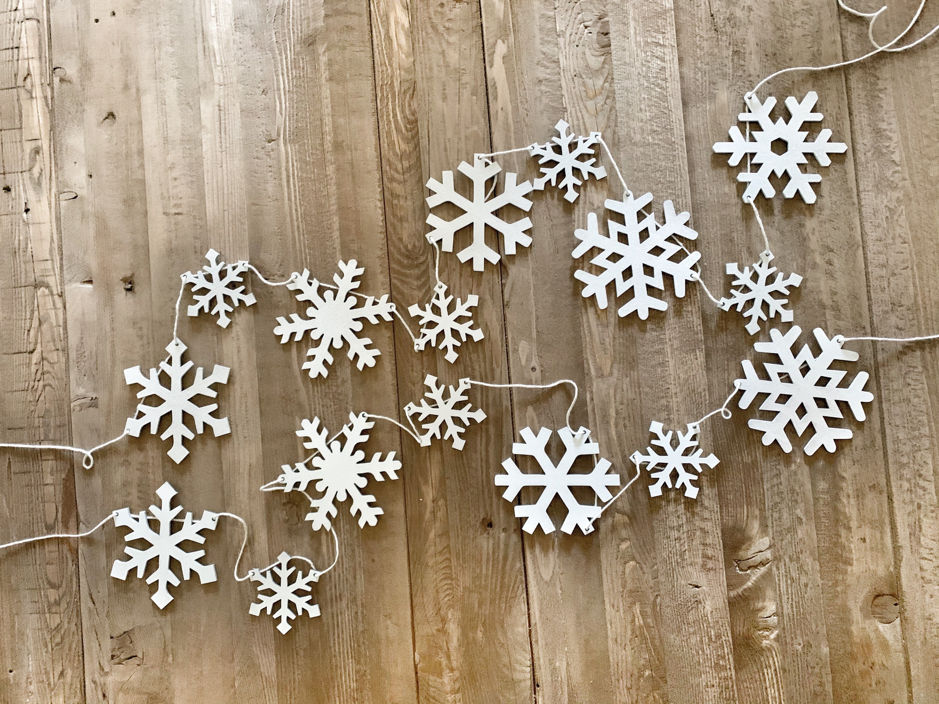 Snowflake Wood Banner Small & Big Flakes - Etsy