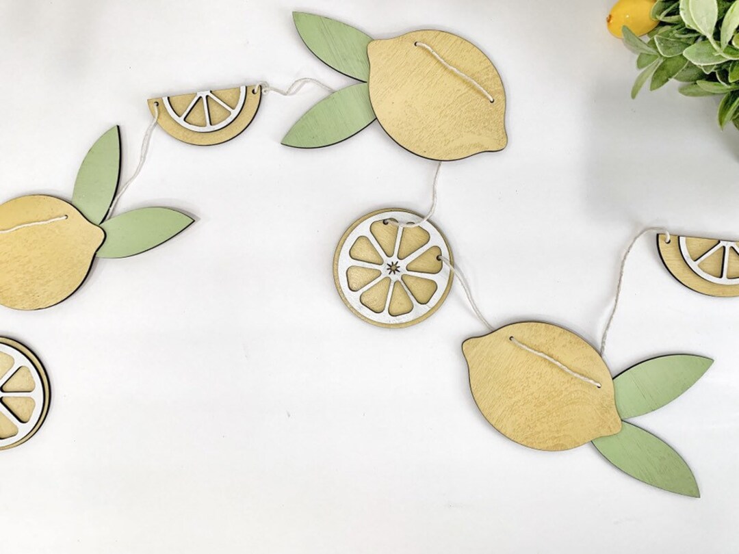 Lemon Slice Wood Banner , Lemon Banner , Wood Banner , Lemon Garland - Etsy