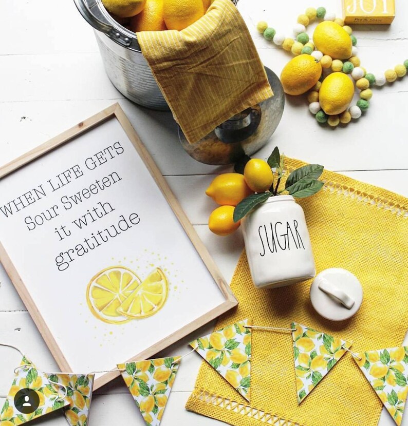 Lemon Banner Lemons Lemon Bunting Lemon Garland Garland | Etsy