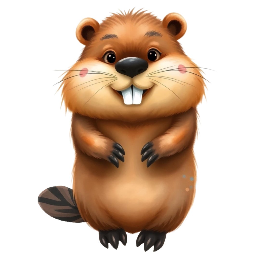 BEAVER Digital Clip Art, High Resolution Graphics, 300 Dpi, Watercolor ...