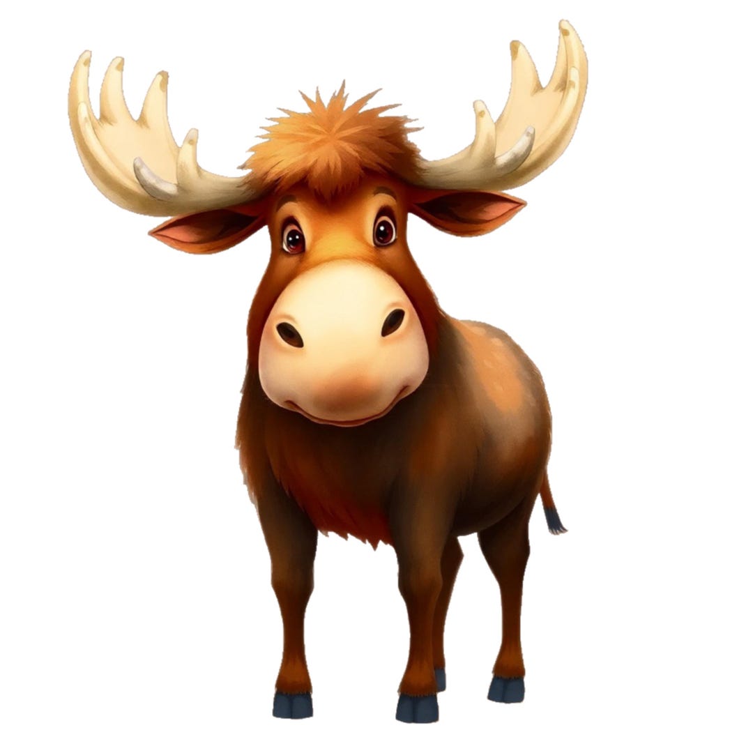 MOOSE Digital Clip Art, High Resolution Graphics, 300 Dpi, Watercolor ...