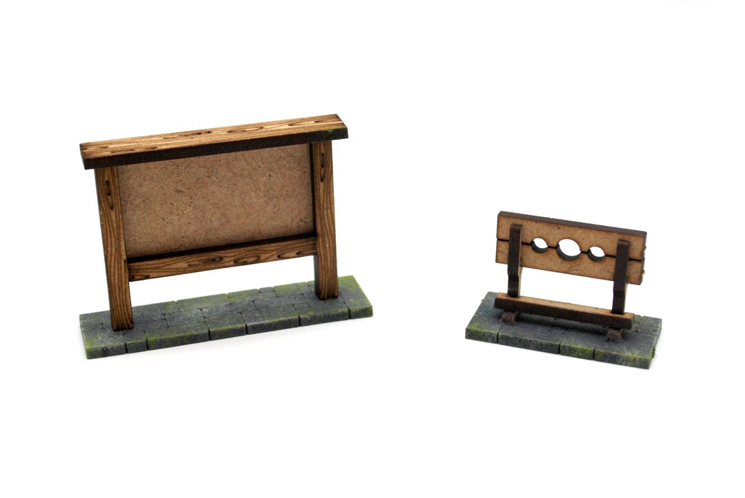 Monkey City Medieval Stocks and Notice Board Set - Etsy