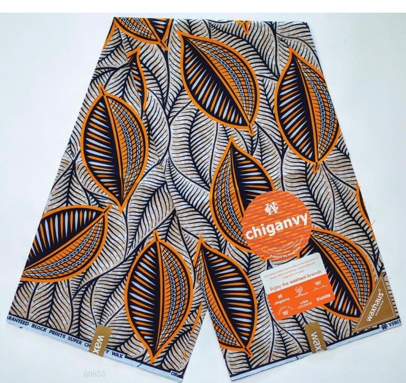 African Wax Print Fabric Premium Vintage Cotton Beige / - Etsy