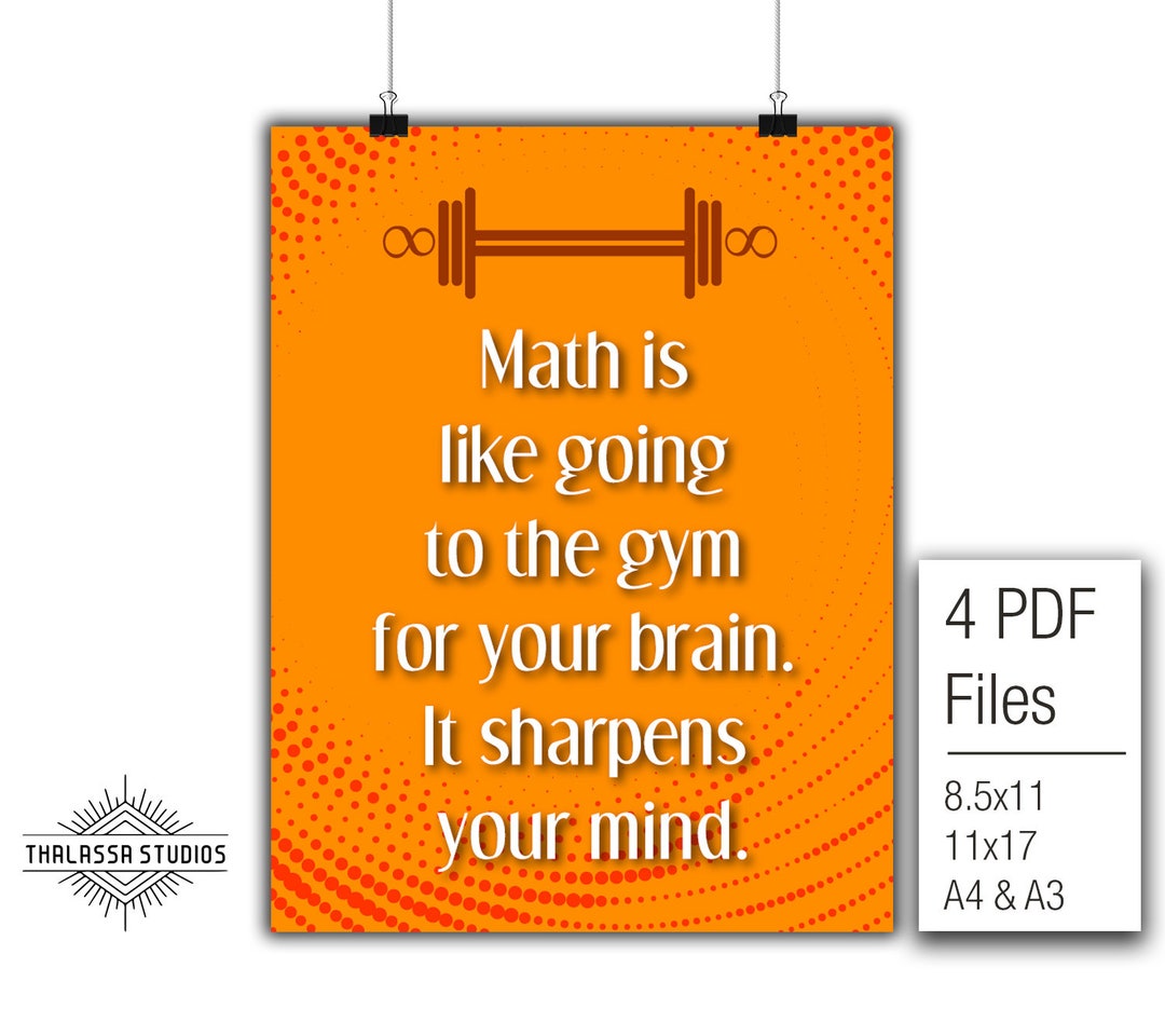 Math and Gym, Math Poster, Quote, Infinity, Printable Poster, Maths ...