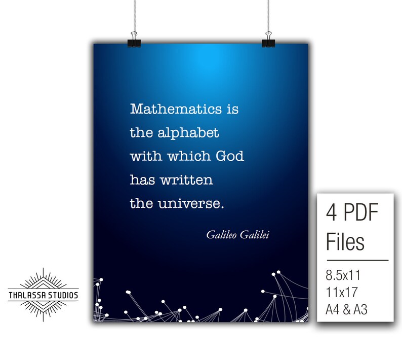 Galileo, Math Poster, Quote, Infinity, Printable Poster, Maths ...