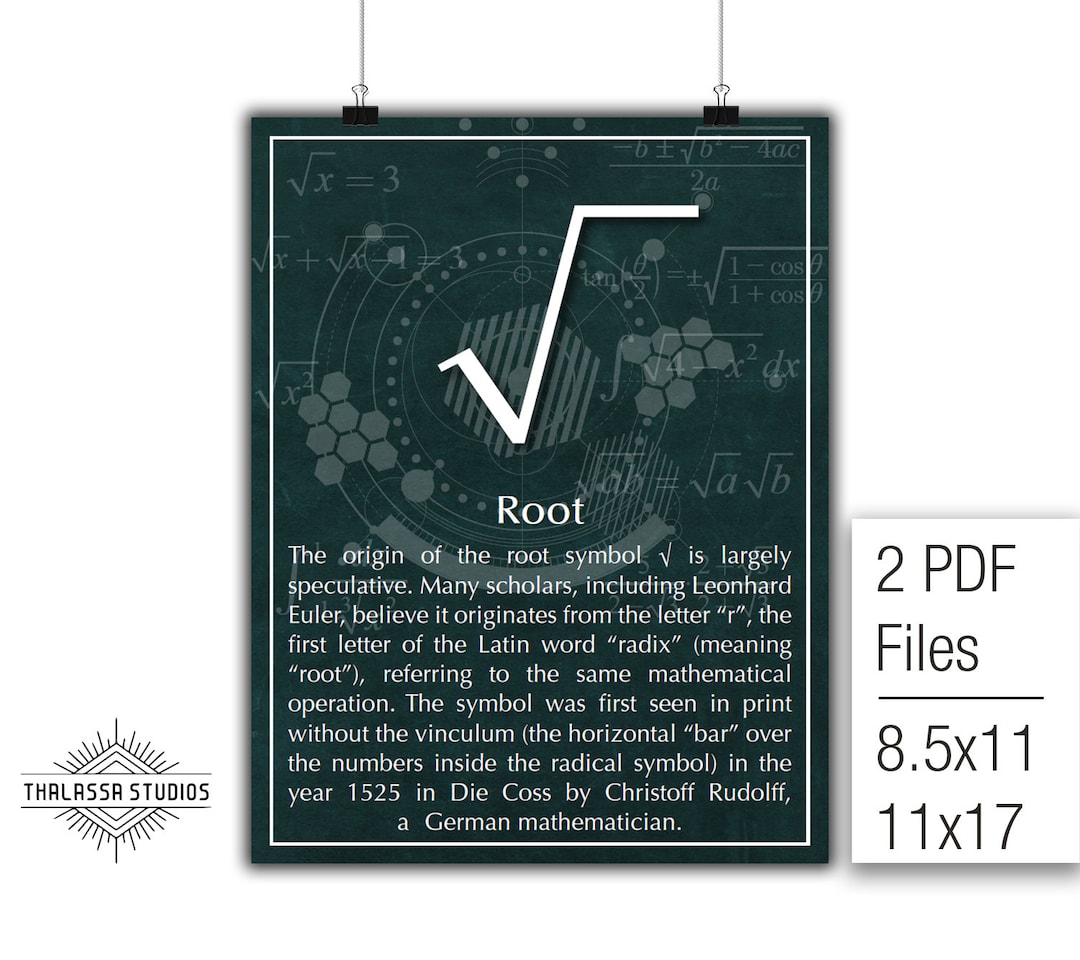 Math Poster, Root, Square Root, Equality, Printable Poster, Maths ...