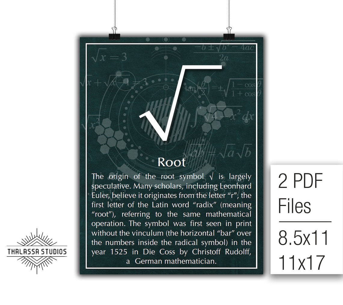 Math Poster, Root, Square Root, Equality, Printable Poster, Maths ...