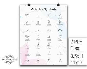 Calculus Math Symbols - Etsy