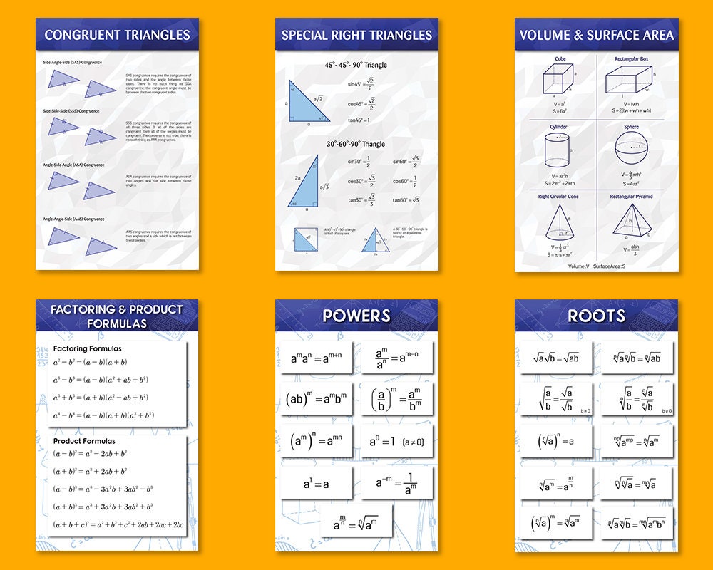 45 Algebra and Geometry Posters Bundle Offer - Etsy