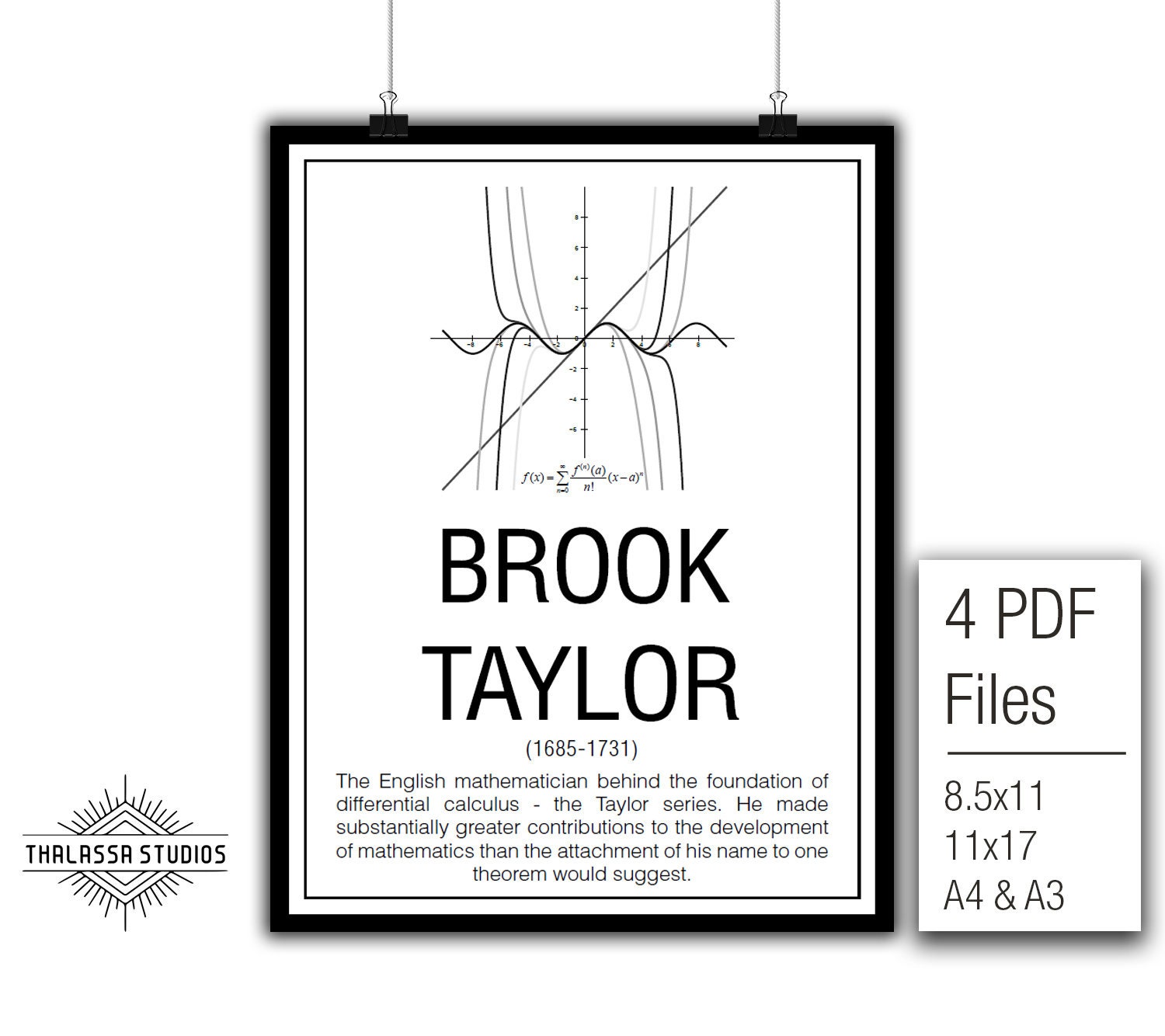 Brook Taylor, Math Poster, Printable Poster, Maths, Education ...