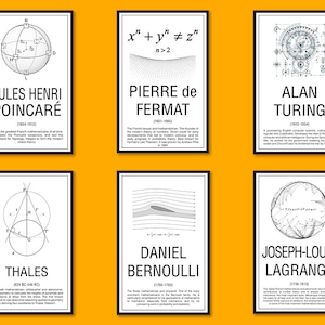 Posters of 43 Mathematicians - Bundle Offer - Etsy