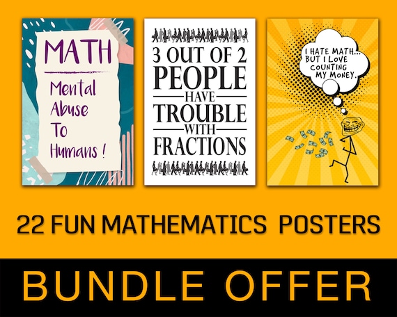 22 Funny Mathematics Posters Bundle Offer | Etsy