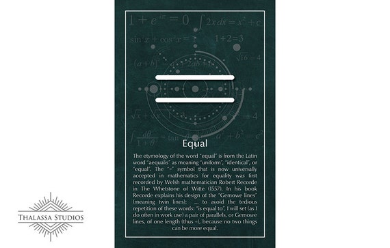 Math Poster Equal Equation Equality Printable Poster | Etsy