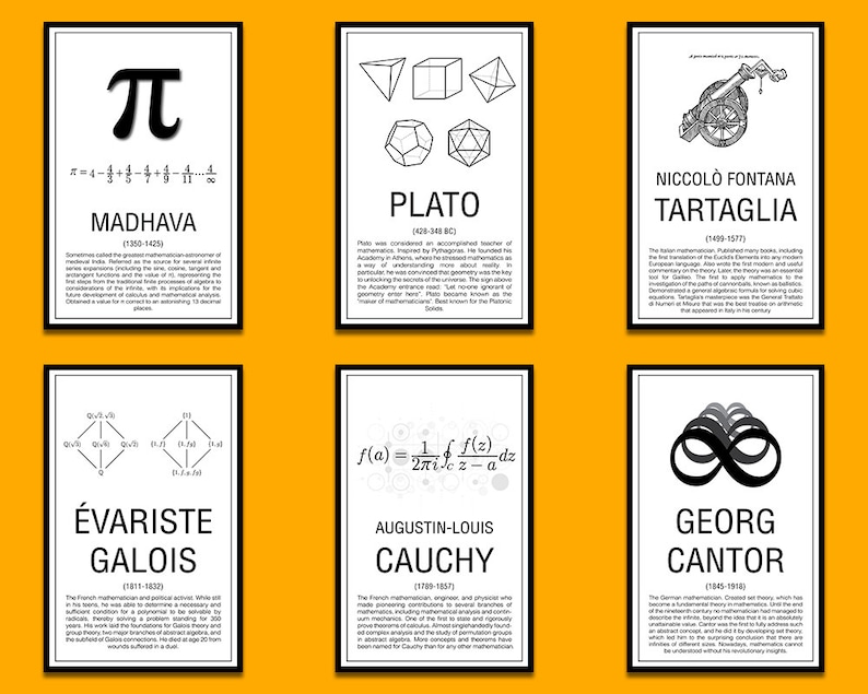 Posters of 43 Mathematicians - Bundle Offer - Etsy