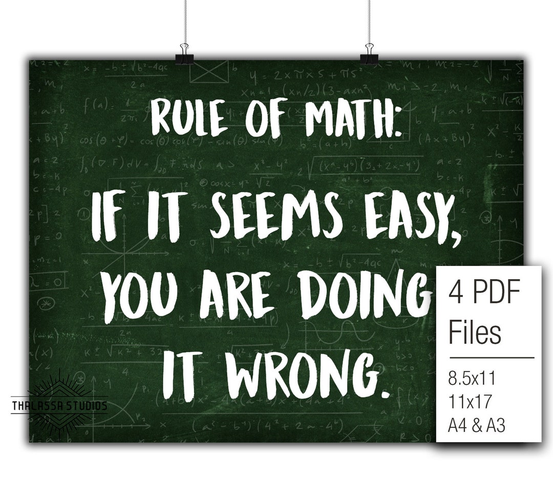 Doing Wrong, Math Poster, Fun, Printable Poster, Maths, Education - Etsy